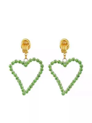 Mayol Heart-shaped Drop Earrings - Green
