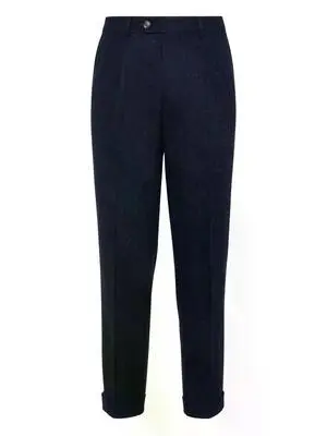 Brunello Cucinelli Pleated-front Speckled-pattern Trousers