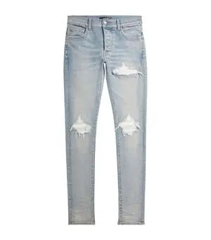 Amiri Suede Straight Mx1 Jeans - Blue
