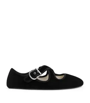 Alaïa Suede Criss-cross Ballet Flats