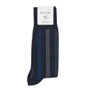 Paul Smith Cotton-blend Stripe Socks - Blue