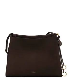 Alaïa Medium Le Click Square Nubuck Shoulder Bag - Brown