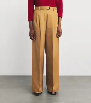 Max & Co. Cotton Gabardine Wide-leg Trousers