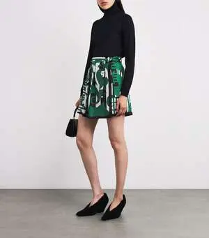 Max Mara Printed Silk Midi Skirt