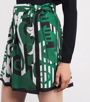 Max Mara Printed Silk Midi Skirt
