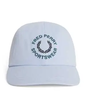 Fred Perry Cotton Embroidered Logo Cap - Blue