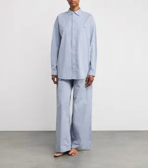 SKIMS Stretch-cotton Stripe Pyjama Set - Blue