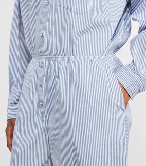 SKIMS Stretch-cotton Stripe Pyjama Set - Blue