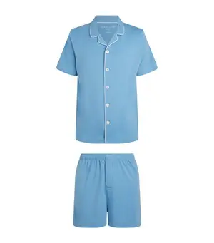 Derek Rose Micromodal Short Basel Pyjama Set - Blue