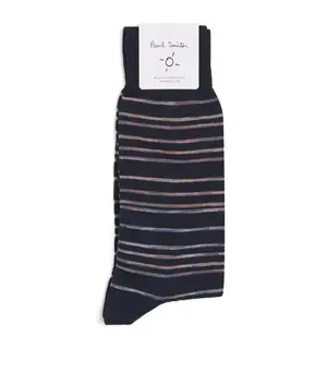 Paul Smith Cotton-blend Kew Stripe Socks - Blue