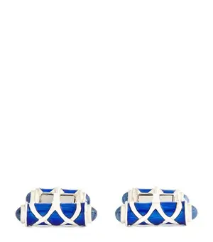 DEAKIN & FRANCIS Sterling Silver And Sapphire Cufflinks - Blue