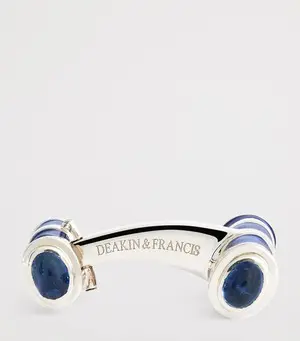 DEAKIN & FRANCIS Sterling Silver And Sapphire Cufflinks