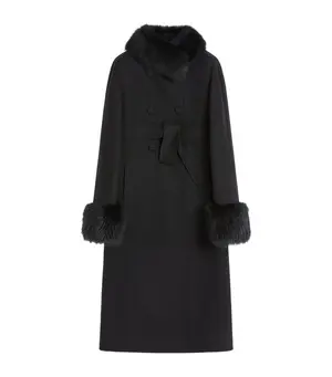 Valentino Garavani Virgin Wool-cashmere Belted Fur Coat