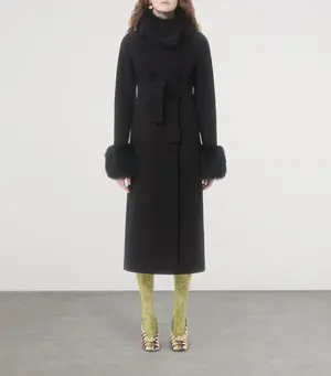 Valentino Garavani Virgin Wool-cashmere Belted Fur Coat