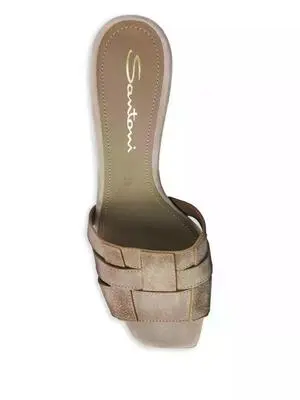 Santoni Block-heel Leather Sandals