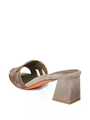 Santoni Block-heel Leather Sandals