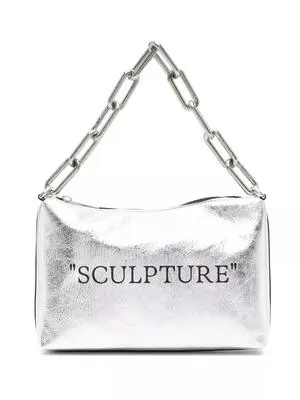 Off-White Leather Shoulder Bag - Silver