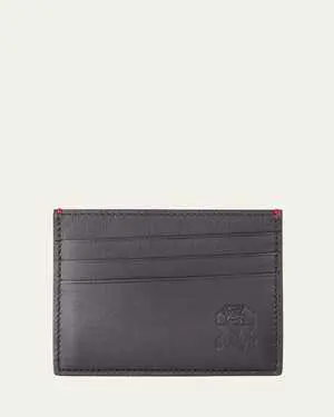 Brunello Cucinelli Capretta Leather Card Holder - Black