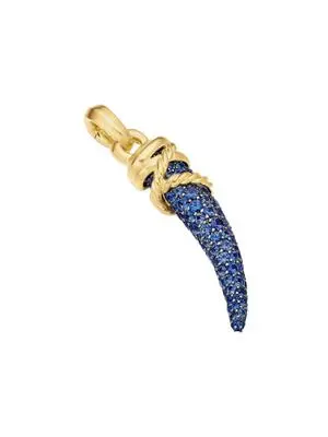 David Yurman 18kt Yellow Gold Tusk Amulet With Sapphires