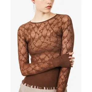 OUDE WAAG Lace Fine-knit Wool Top