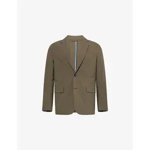 Paul Smith Notch-lapels Regular-fit Woven Blazer - Olive Green