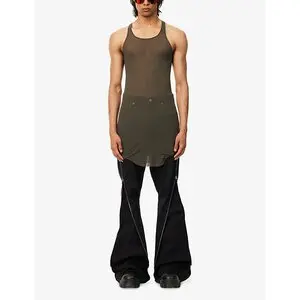 Rick Owens Basic Rib Sleeveless Woven Top - Bosco
