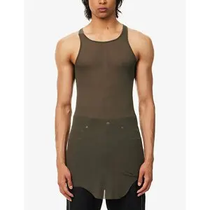 Rick Owens Basic Rib Sleeveless Woven Top - Bosco