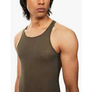 Rick Owens Basic Rib Sleeveless Woven Top - Bosco