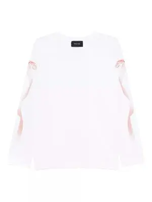 Simone Rocha Ribbon Bow-printed Long-sleeved T-shirt - White