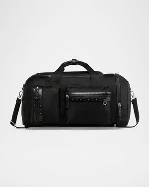 Mcm Ottomar X-large Nylon Weekender Bag - Black