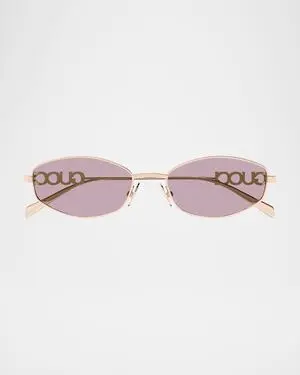 Gucci Gg1802s Oval Metal Sunglasses - Gold2