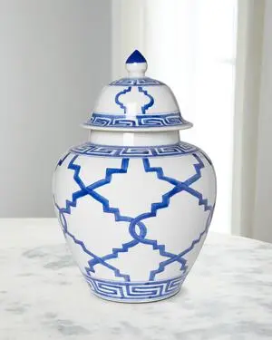 PARK HILL COLLECTION Imperial Ceramic Ginger Jar - Blue