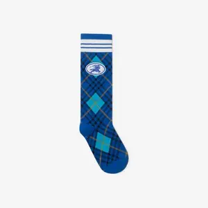 Burberry Argyle Check Stretch Cotton Blend Socks Hyacinth