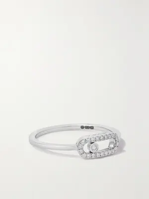 Messika Move Uno 18-karat White Gold Diamond Ring - Silver