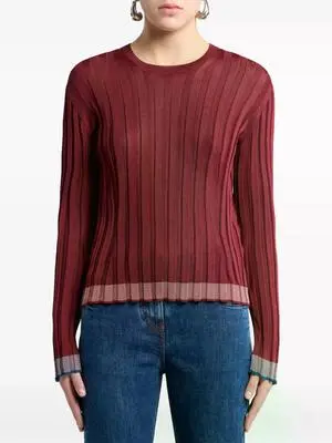 Etro Ribbed-knit Sweater With Embroidered Detail