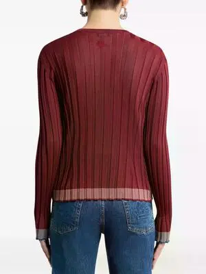 Etro Ribbed-knit Sweater With Embroidered Detail