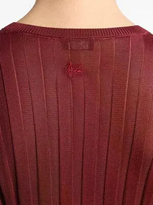 Etro Ribbed-knit Sweater With Embroidered Detail