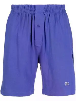 ADVISORY BOARD CRYSTALS Logo Print Lounge Shorts - Purple