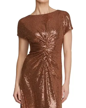 Halston Luce Disco Jersey Midi Dress