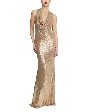 Halston Metallic Evening Dresses