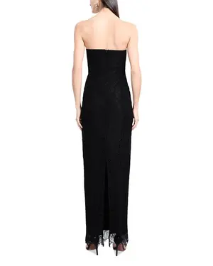 Bcbgmaxazria Lace Strapless V-neck Gown