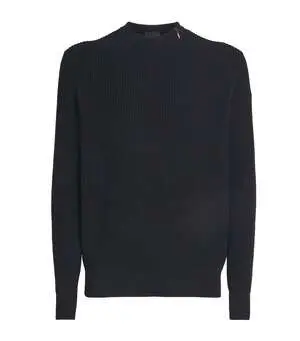 Moncler Cotton Waffle-knit Sweater - Black