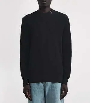 Moncler Cotton Waffle-knit Sweater - Black