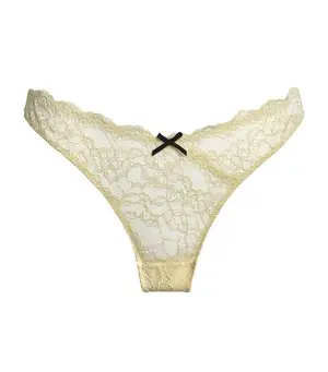 Fleur Du Mal Lace Bianca Thong - Yellow