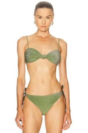 Johanna Ortiz Shimmering Heliconia Bikini Top - Maguey Green