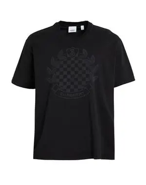 Burberry Man T-shirt Black Size L Cotton, Elastane Black