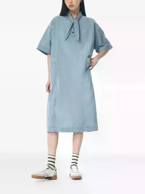 STUDIO TOMBOY Collared Shirt Dress With Tie Neck