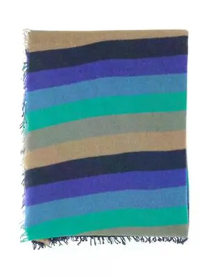 Faliero Sarti Striped Frayed-edge Scarf - Brown