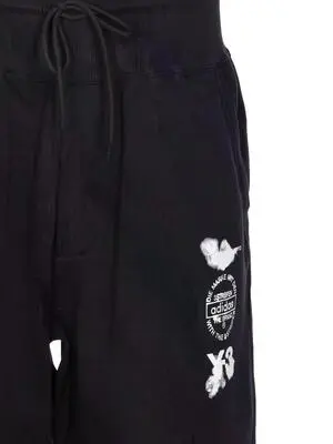 Y3 Graphic-logo Cuffed Trousers