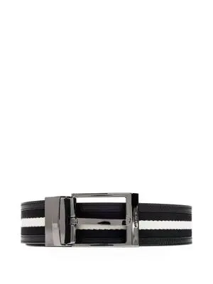 Bally Striped Reversible Belt - Black